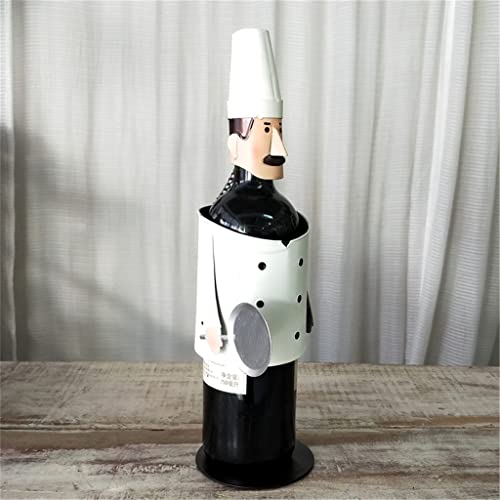 DOUBA Detachable Wrought Iron Chef Wine Rack Metal Wine Bottle Rack Household Wine Utensils Kitchen Ornaments