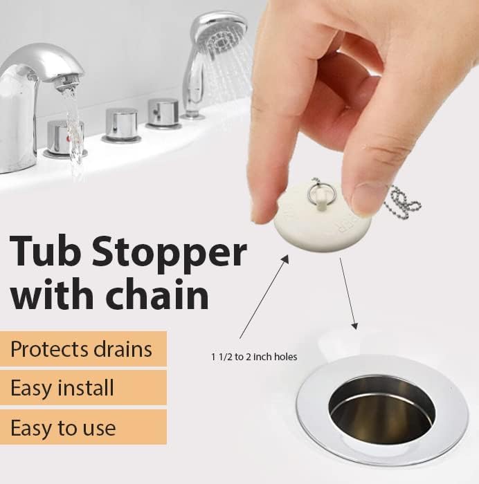 Gadgetime USA 5 Pieces Bathtub Stopper - Five Sizes - Pool Plugs - Shower Rubber Drain for Kitchen, Bathtub, Sink, Pool & Laundry