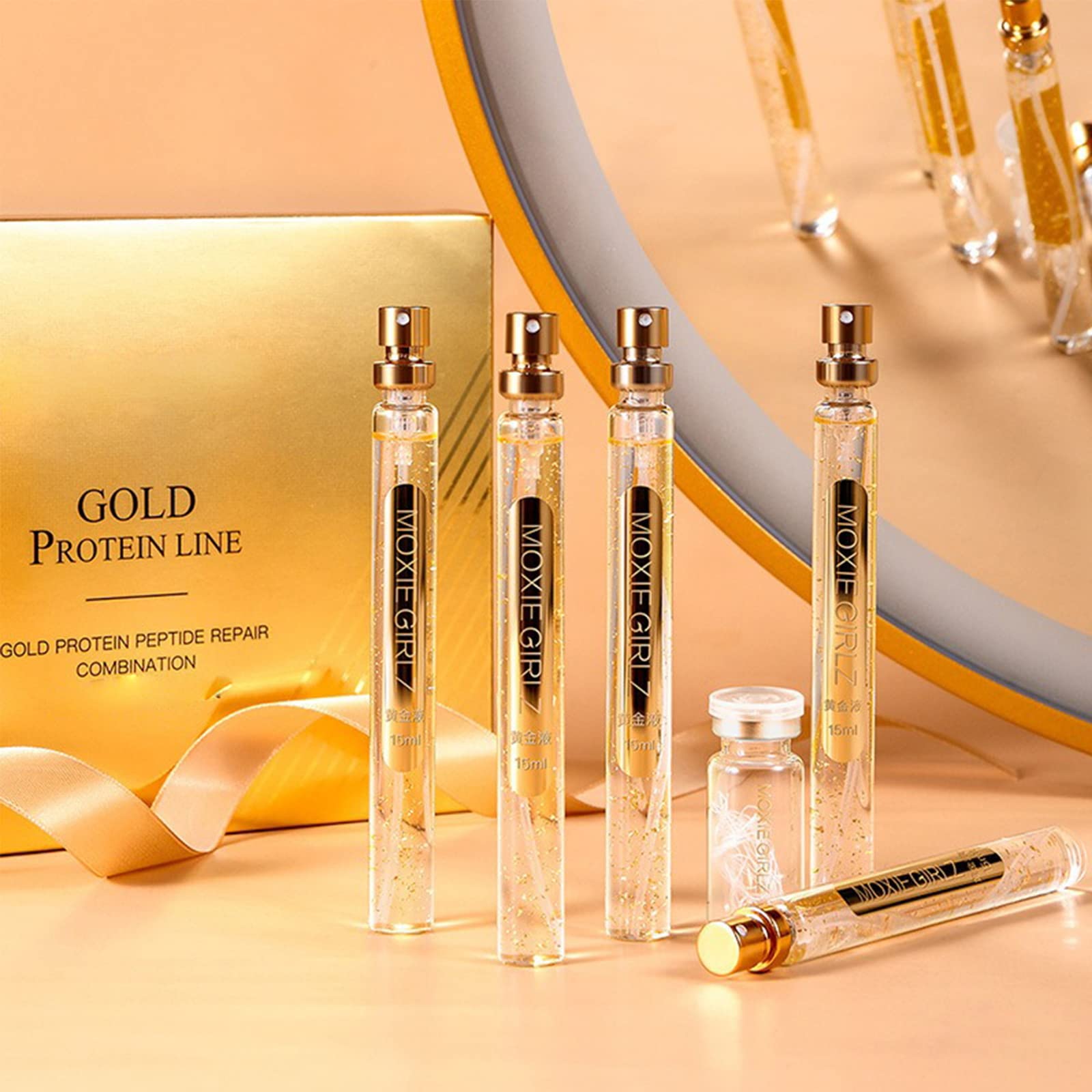 CYSMJDKJ Instalift Protein Thread Lifting Set, Soluble Protein Threads and Nano Gold Essence Combination, Absorbable Collagen Thread for Face Lift, Smoothes Fine Lines