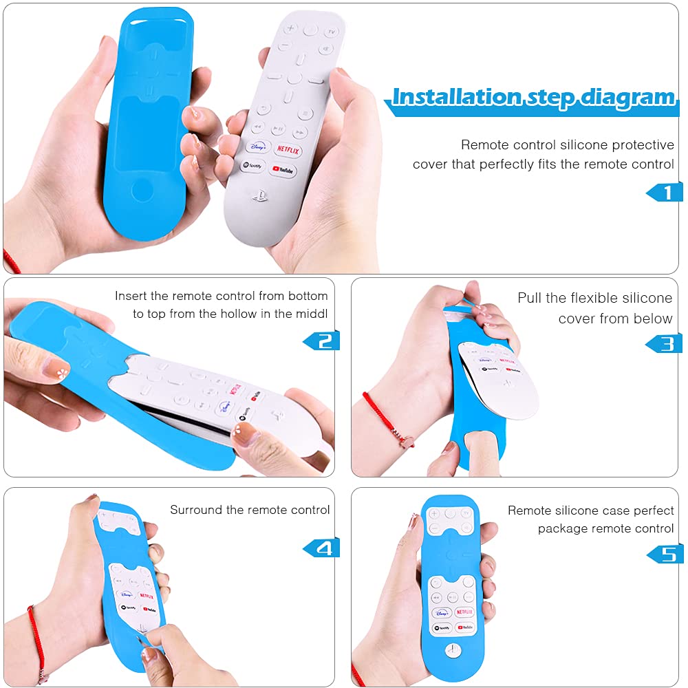 Silicone Protective Case Compatible for Sony PS5 Remote Skin Case, Anti-Drop/Non-Slip Silicone Protective Cover ,Glow in The Dark (Glow Blue + Glow Green +Red)