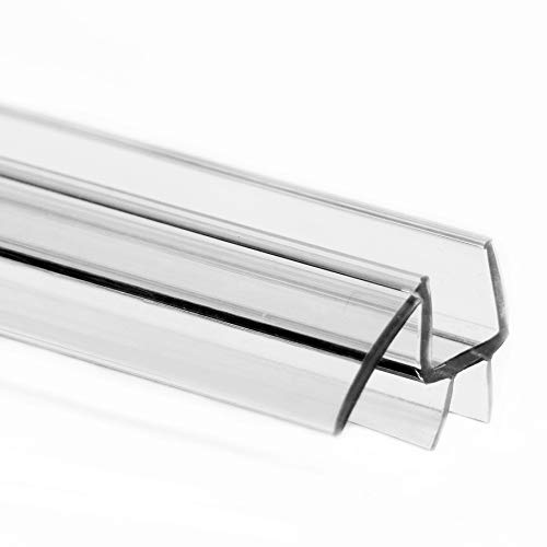 eatelle Frameless Shower Door Bottom Seal with Drip Rail for 1/4" (6mm) Thick Glass, 36" Long Sweep - Ultra Clear Polycarbonate