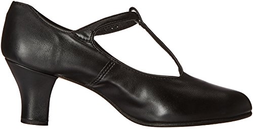 Capezio Womens Jr. Footlight T-Strap Dance Shoe, Black, 8 US
