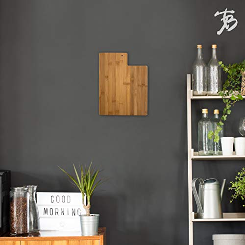 Totally Bamboo Utah State Shaped Serving & Cutting Board, Natural Bamboo