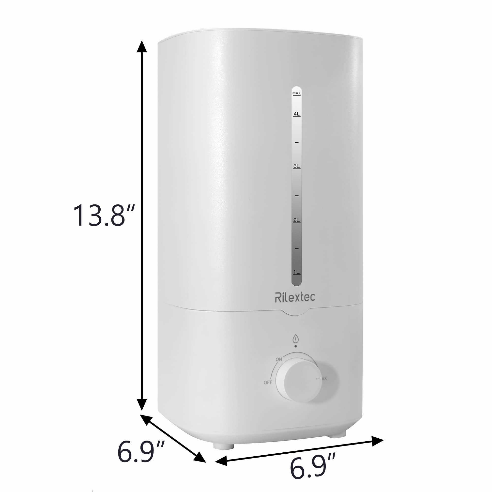 Rilextec Humidifiers for Bedroom Large Room, 4.5L Cool Mist Humidifiers Quiet for 37H, 360° Rotation Nozzle, Top Fill Room Humidifiers for Babies Nursery, Office, Indoor Plants