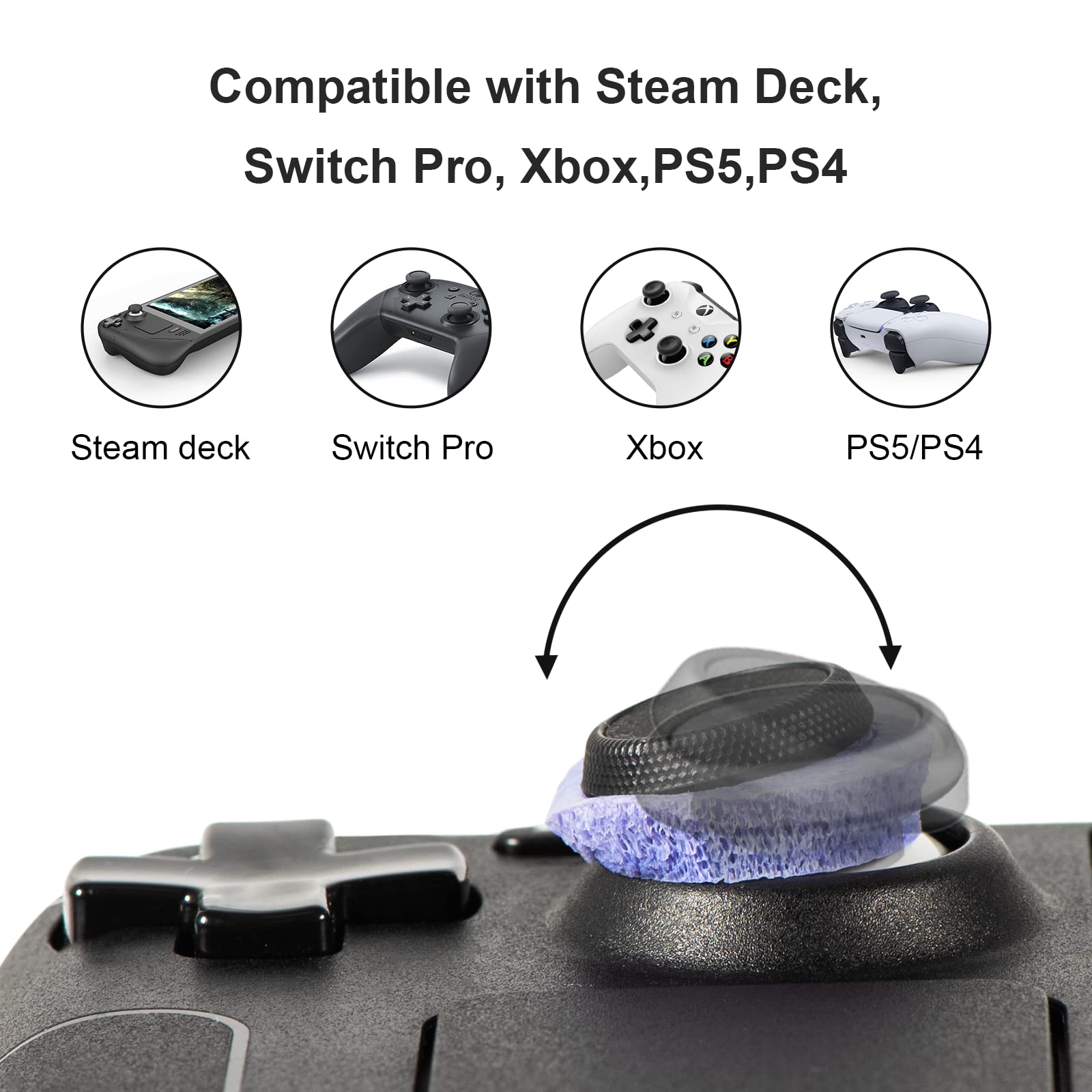 DEVASO (12 Pcs) Precision Rings for Steam Deck/PS5 VR2, Aim Assistance Ring, Aim Assist Motion Control for Steam Deck/Switch Pro/Playstation 5/4/Xbox Controller (Purple/Green/Orange)