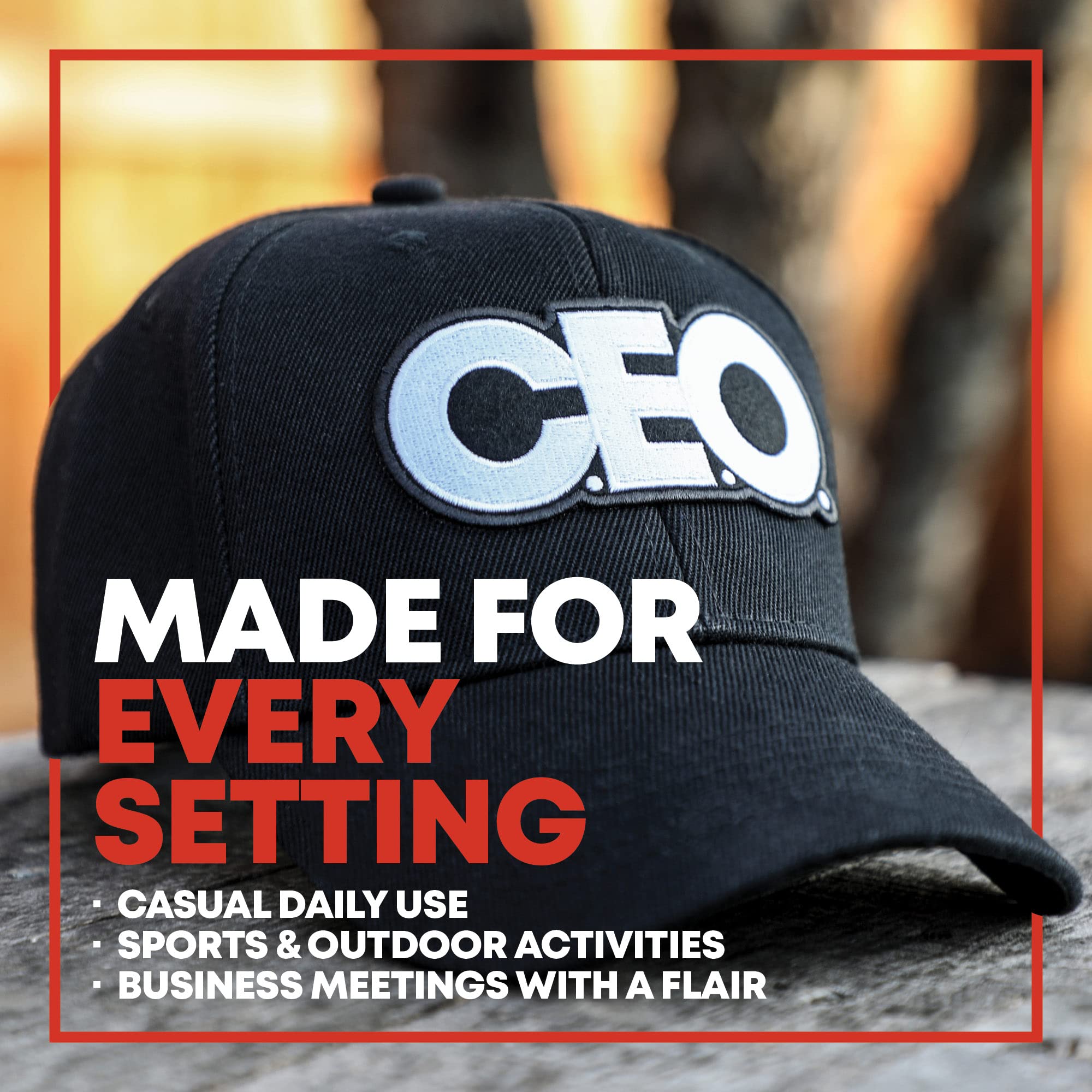 CEO Hat for Entrepreneurs - Adjustable Black Baseball Cap for Boss Men & Women