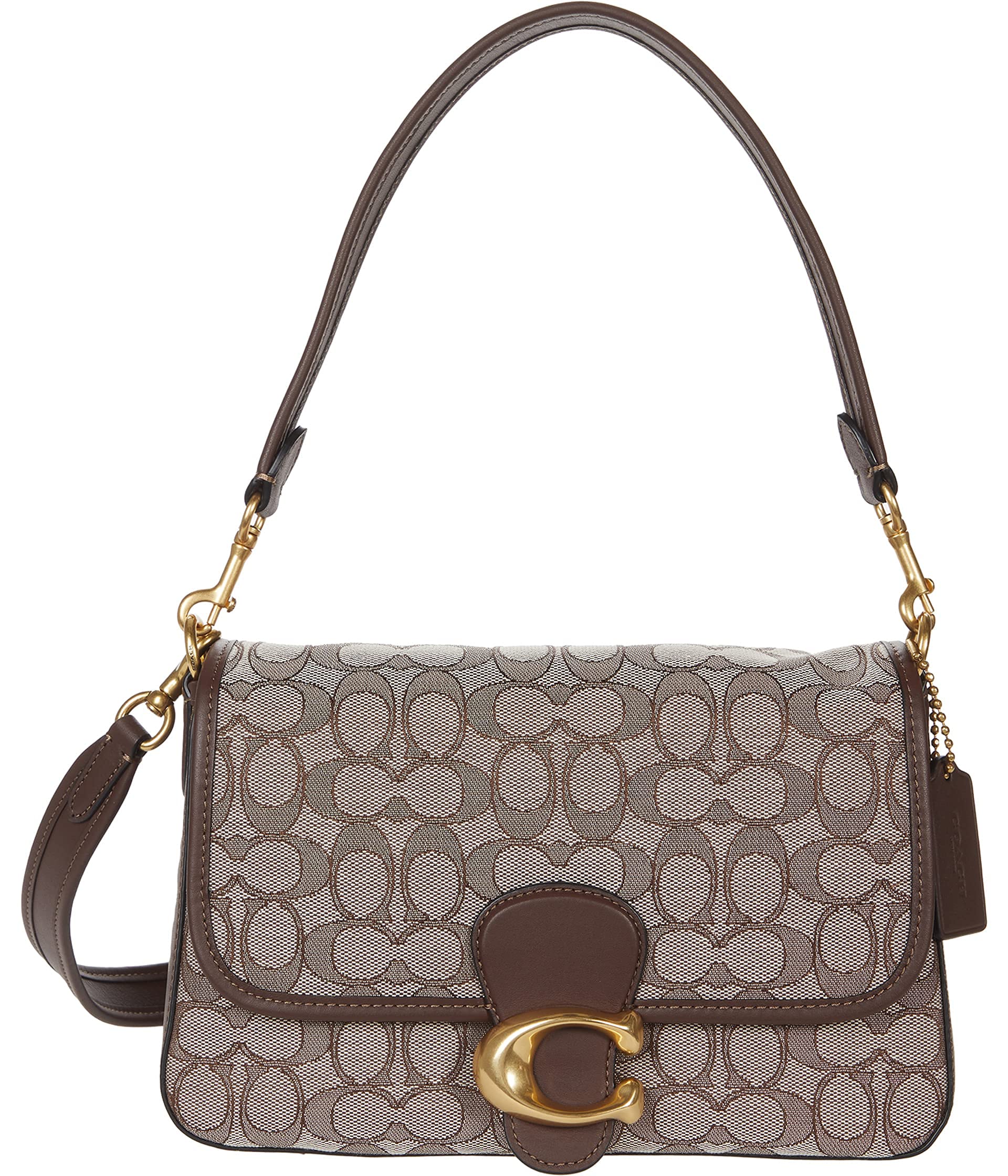 Coach Signature Jacquard Soft Tabby Shoulder Bag Oak Maple One Size