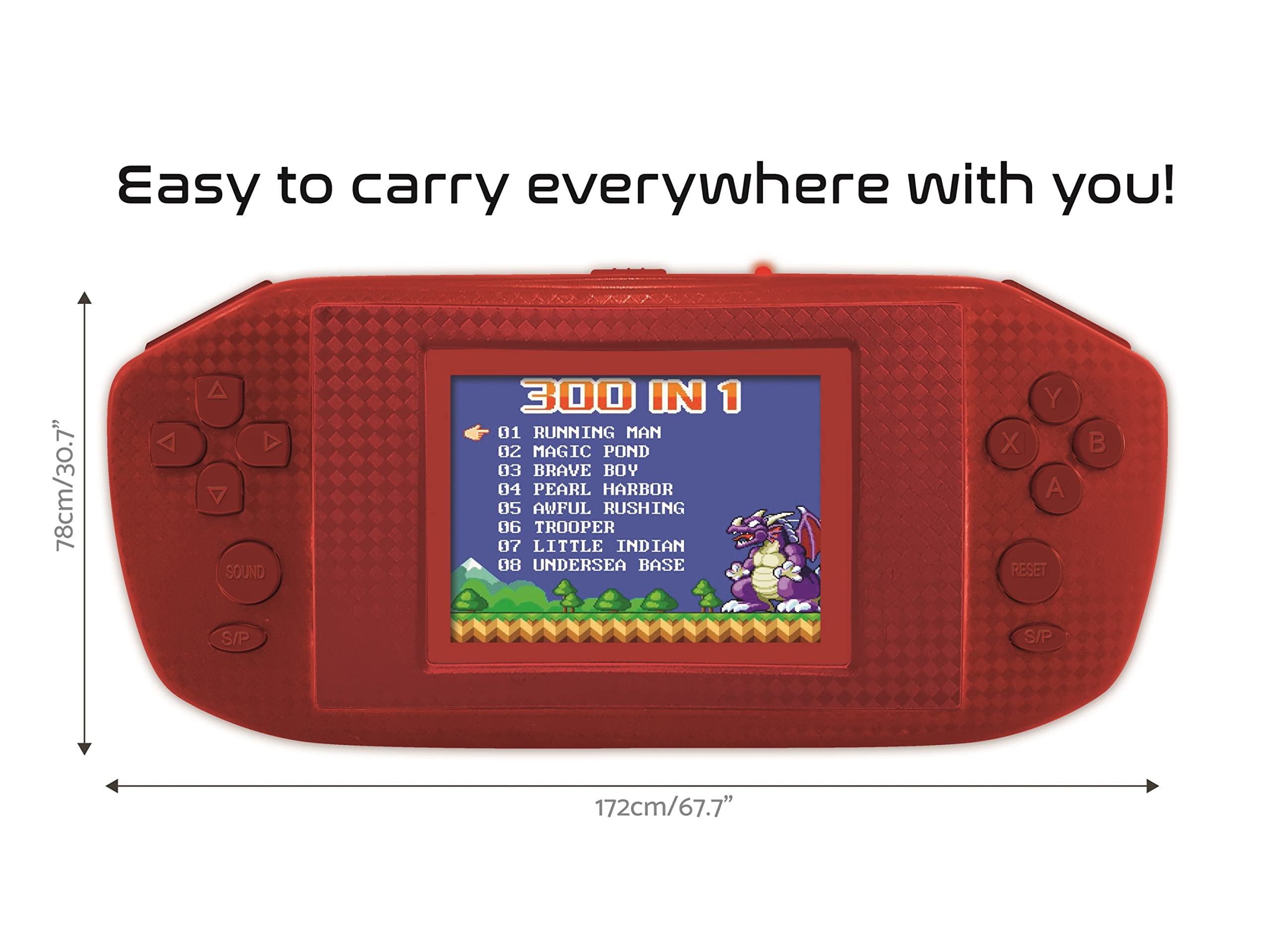 LEXiBOOK 300 Video Game Handheld Console - Red