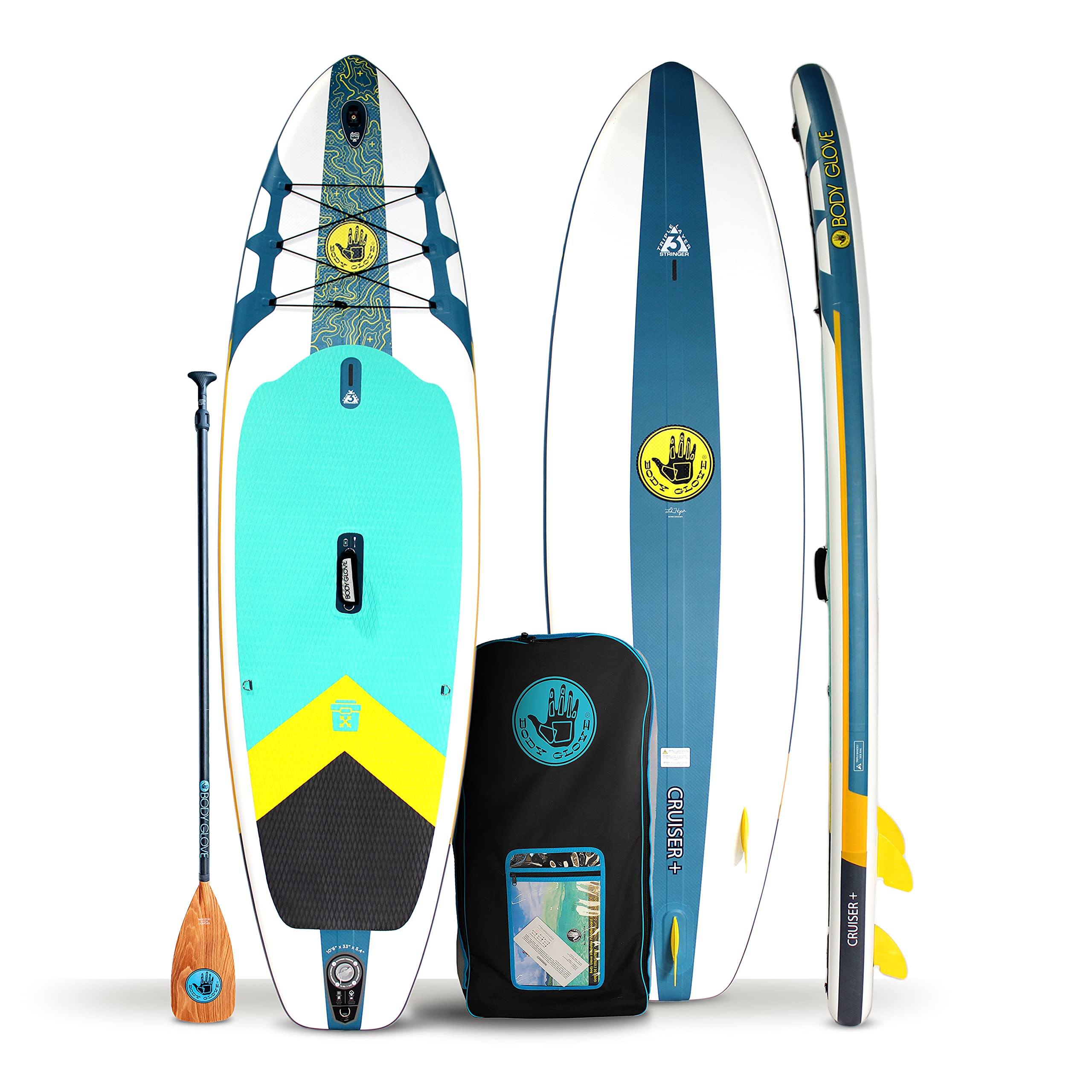 Body Glove Cruiser+ Inflatable Stand Up Paddle Board Packageā¦