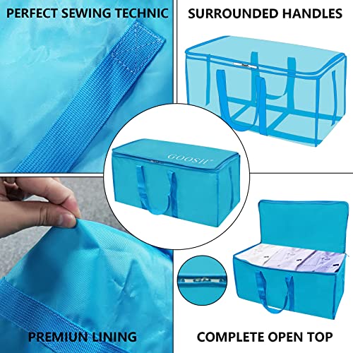 GOOSH 2 Pack Moving Bags Heavy Duty Extra Large with Double Zippers & Carrying Handles, Waterproof Foldable Storage Totes for Space Saving Moving Storage