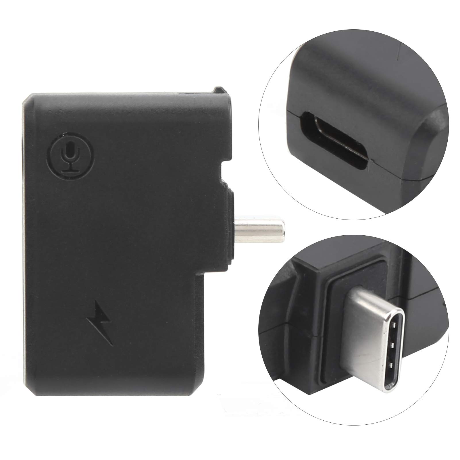 Camera Microphone Adapter, Action Camera Mic Adapter Easy to Carry 3.5MM with Internal Buckle Design for Improve Video Sound Quality for ONE X2