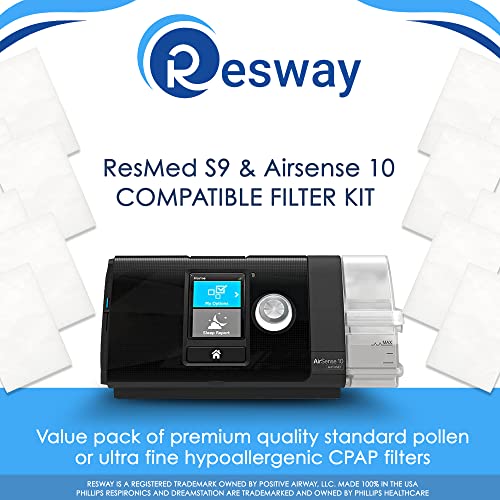 Premium Resway Disposable Hypoallergenic CPAP Filters | Compatible with ResMed S9 and Airsense 10 | Ultra Fine Filters for Smoke, Dust, Pollen | 20 Replacement Filters