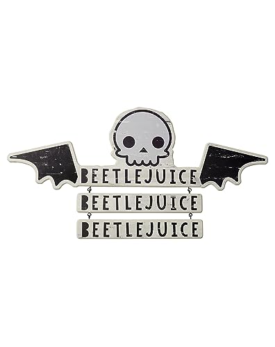 Spirit Halloween Beetlejuice Bat Skull Three-Piece Sign | Officially Licensed | Home DΓ©cor