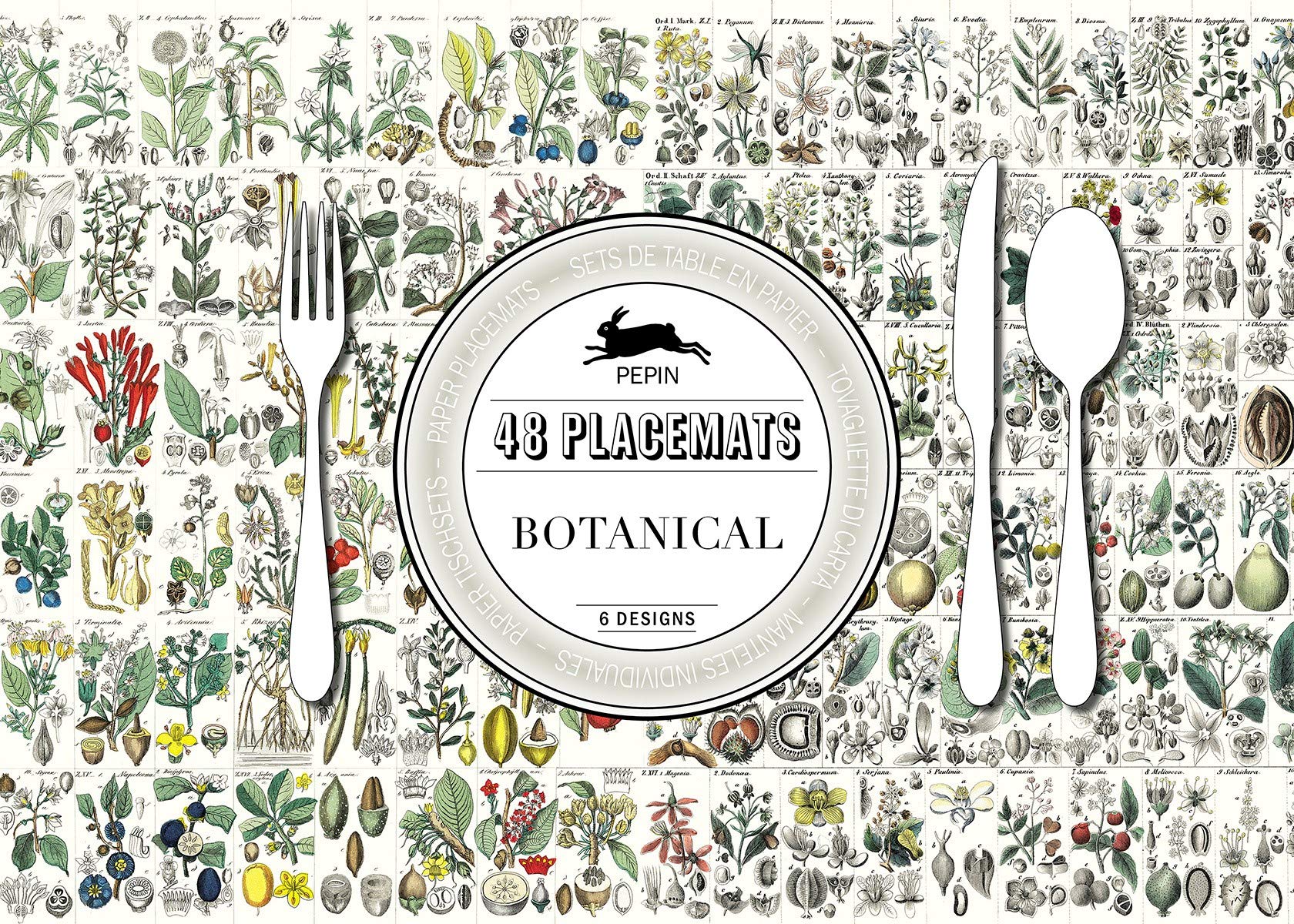 Botanical Designs: Paper Placemat Pad (Multilingual Edition) (English, French and German Edition)