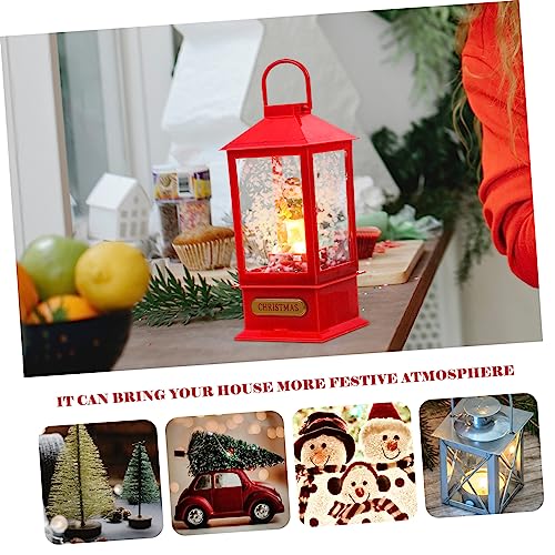 DOITOOL 1Pc Christmas Light Up Ornament Music Decor Tabletop Decor Desk top Decor PVC Lighted Snow Globe Lantern Snow Globe Water Lantern Christmas Night Light lamp Christmas Lamp Supplies