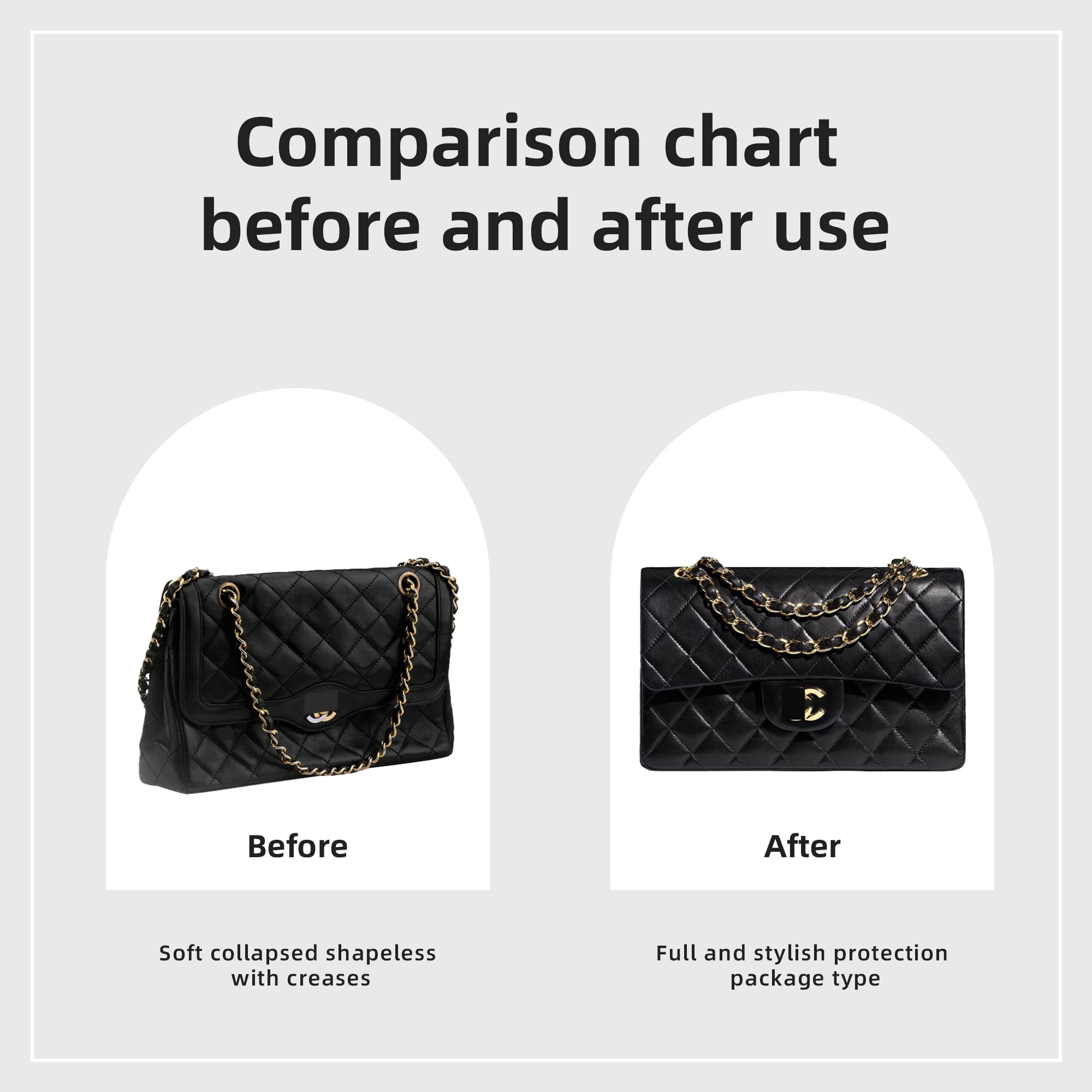 DGAZ Purse Organizer Insert For Chanel CF Bags，Silk Bag Organizer，Luxury Handbag & Tote Shaper(Wine Red,Jumbo 30)