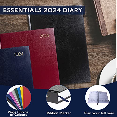 Collins Debden Collins Essential A4 Diary 2024 Daily Planner - 2024 Page A Day Diary, Journal & 2024 Planner - Business, Office, Academic and Personal Use - A4 Size (Blue)