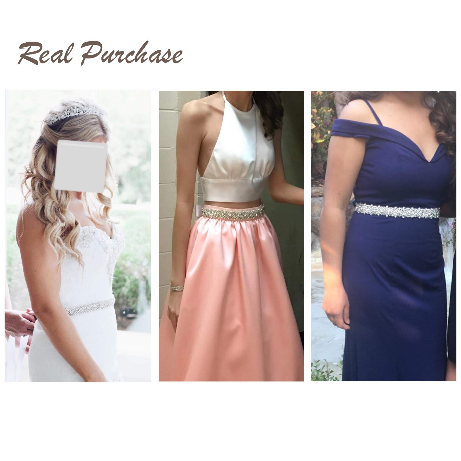Remedios Rhinestone Bridal Belt Bridesmaid Sash Crystal Wedding Belt Women Dress Accessories, Ivory