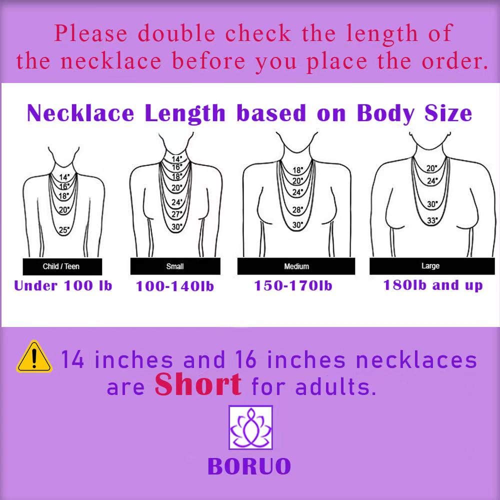 BORUO 925 Sterling Silver Box Chain Necklace, 1mm Solid Italian Nickel-Free Lobster Claw Clasp 18 Inch