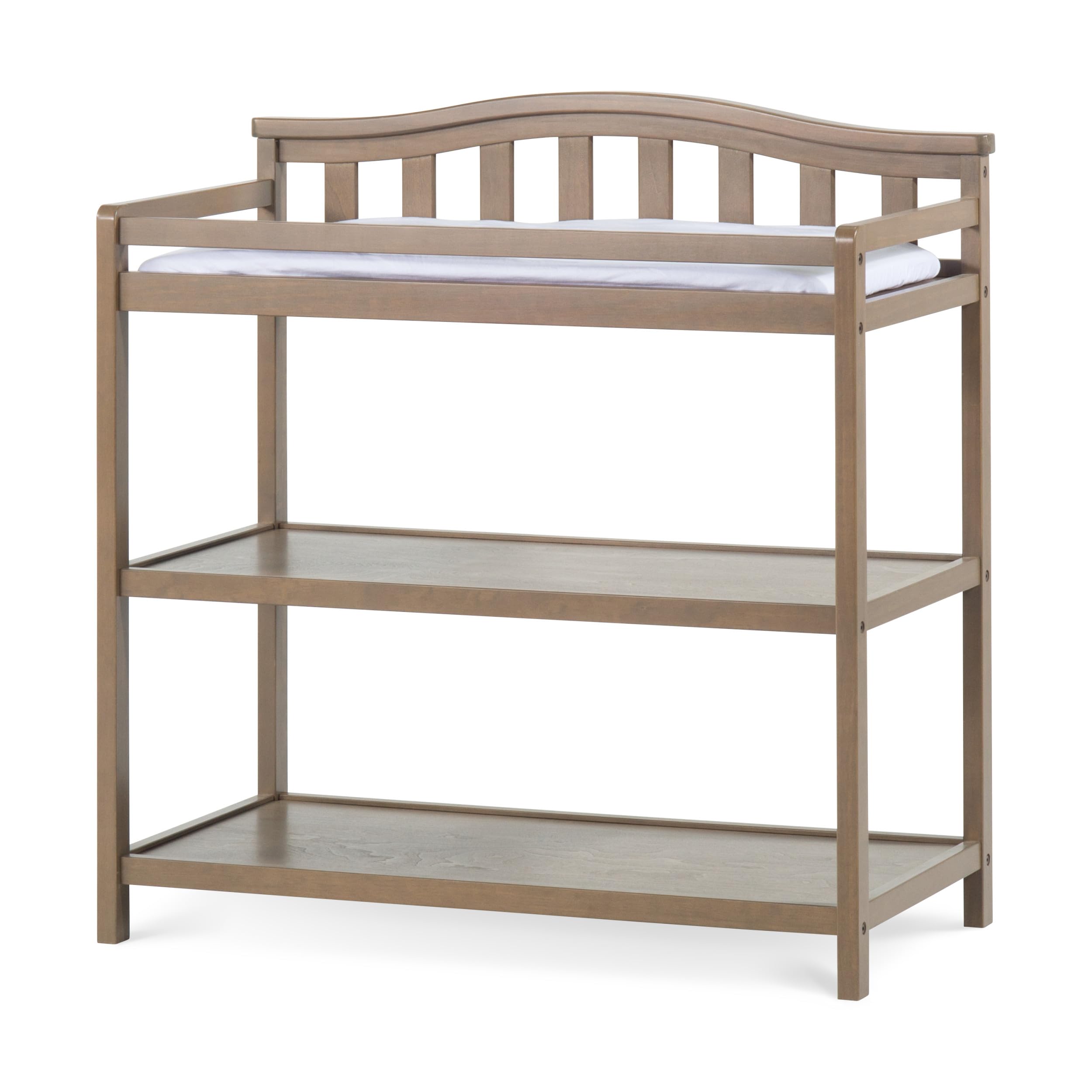Child Craft Arch Top Infant Changing Table, Water-Resistant Pad and Safety Strap, Anti-Tip Kit Included to Prevent Tipping, Non-Toxic, Baby Safe Finish (Dusty Heather)