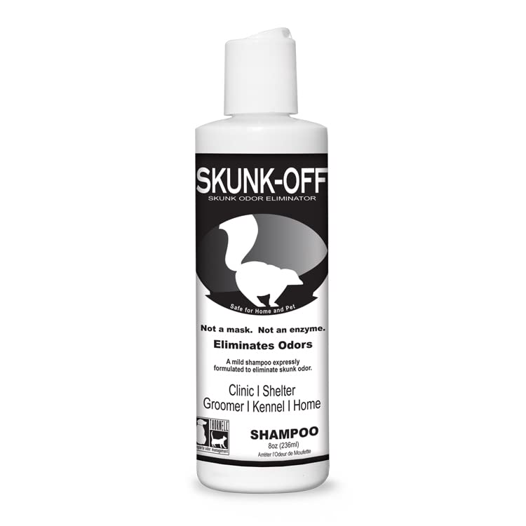 Skunk Off Pet Shampoo – Ready to Use Skunk Odor Remover for Dogs, Cats, Home, Carpet, Car & More – Non-Enzymatic Skunk Shampoo Dogs – Pet Odor Eliminator for Skunk Odor (8 oz)