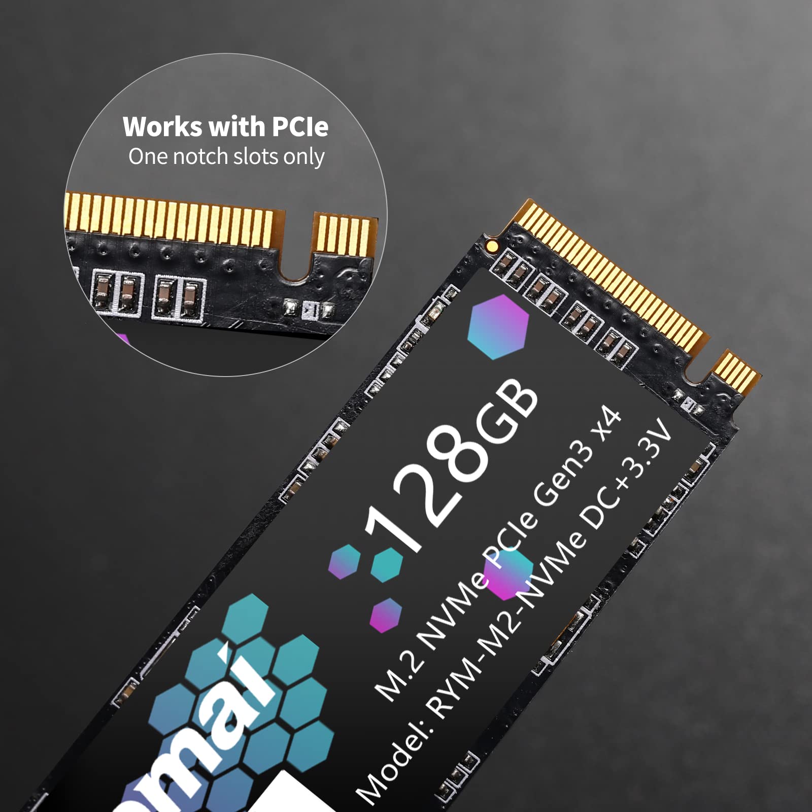 D DUOMEIQI 128GB SSD PCIe NVMe Gen3x4 M.2 2280 Internal Solid State Drive, 3D NAND TLC (Read/Write Speed up to 1800/600 MB/s), 128GB SSD Compatible with Laptop and PC Desktop