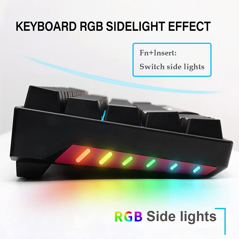 RK ROYAL KLUDGE RK71 Mechanical Keyboard 70% Compact Bluetooth Keyboard 71 Keys,Tenkeyless USB Wired/Wireless Portable Gaming/Office with Stand-Alone Arrow Keys for Windows MacOS (Brown Switch-Black)