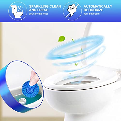 KIISIISO Automatic Toilet Bowl Cleaner Tablets,Bathroom Toilet Tank Cleaner,Blue Clean Bubbles,Strong Detergent Ability,Long-lasting 300 brushes,Mild Fresh Pine Scent(30 Pack)