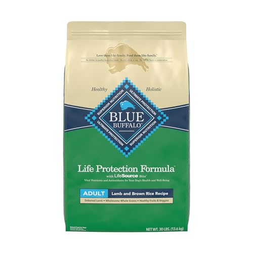 Blue Buffalo Life Protection Formula Adult Dry Dog Food, Helps Build and Maintain Strong Muscles, Made with Natural Ingredients, Lamb & Brown Rice Recipe, 30-lb. Bag