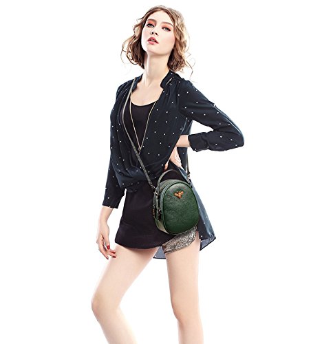 Toniker Genuine Leather Small Crossbody Bag Multi-Pockets Bee Series Cell Phone Purse Wallet for Women