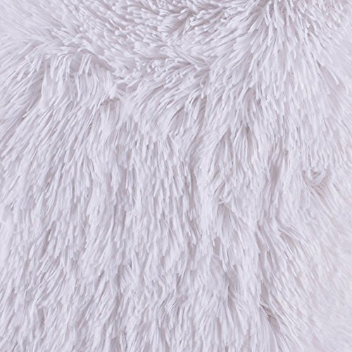 Sweet Home Collection Plush Pillow Faux Fur Soft and Comfy Throw Pillow (2 Pack), White