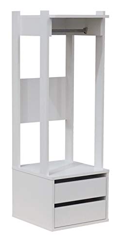 Kings Brand Furniture β Corry Open Wardrobe Armoire Closet with 2-Drawers, White
