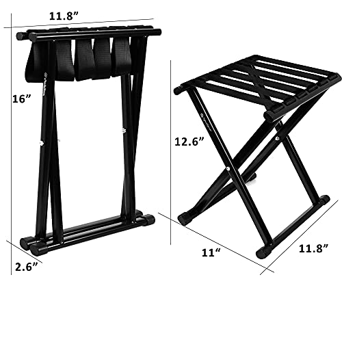 Camping Stool 12.6", Heavy-Duty Folding Stool, Portable Outdoor Small Folding Chair, Hold Up to 600lbs, Camp Stool Suitable for Camping, Hiking, Fishing (S, Black)