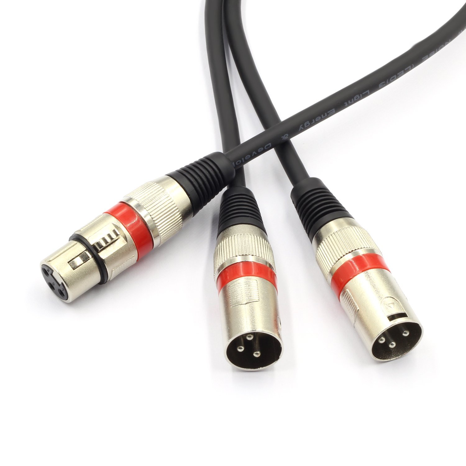SiYear 1.5FT Balanced Microphone Patch Y Cable Cords - XLR Female to Dual XLR Male 3 Pin Splitter Cord Audio Adapter (XLR-F to Two XLR-M)-50 CM