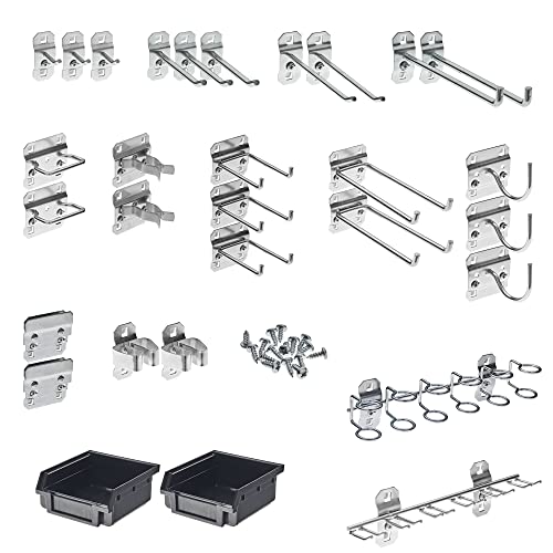 Triton Products LH3-KIT LocHook 30-Piece Zinc Plated Steel Hook and Bin Assortment for Locboard