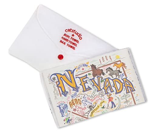 Catstudio Nevada Dish Towel - U.S. State Souvenir Kitchen and Hand Towel with Original Artwork - Perfect Tea Towel for Nevada Lovers, Travel Souvenir