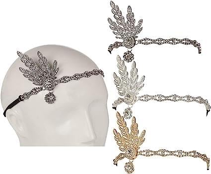 Ro Rox 1920's Great Gatsby Party Boho Bridal Wedding Flapper Headband Headpiece - Gold