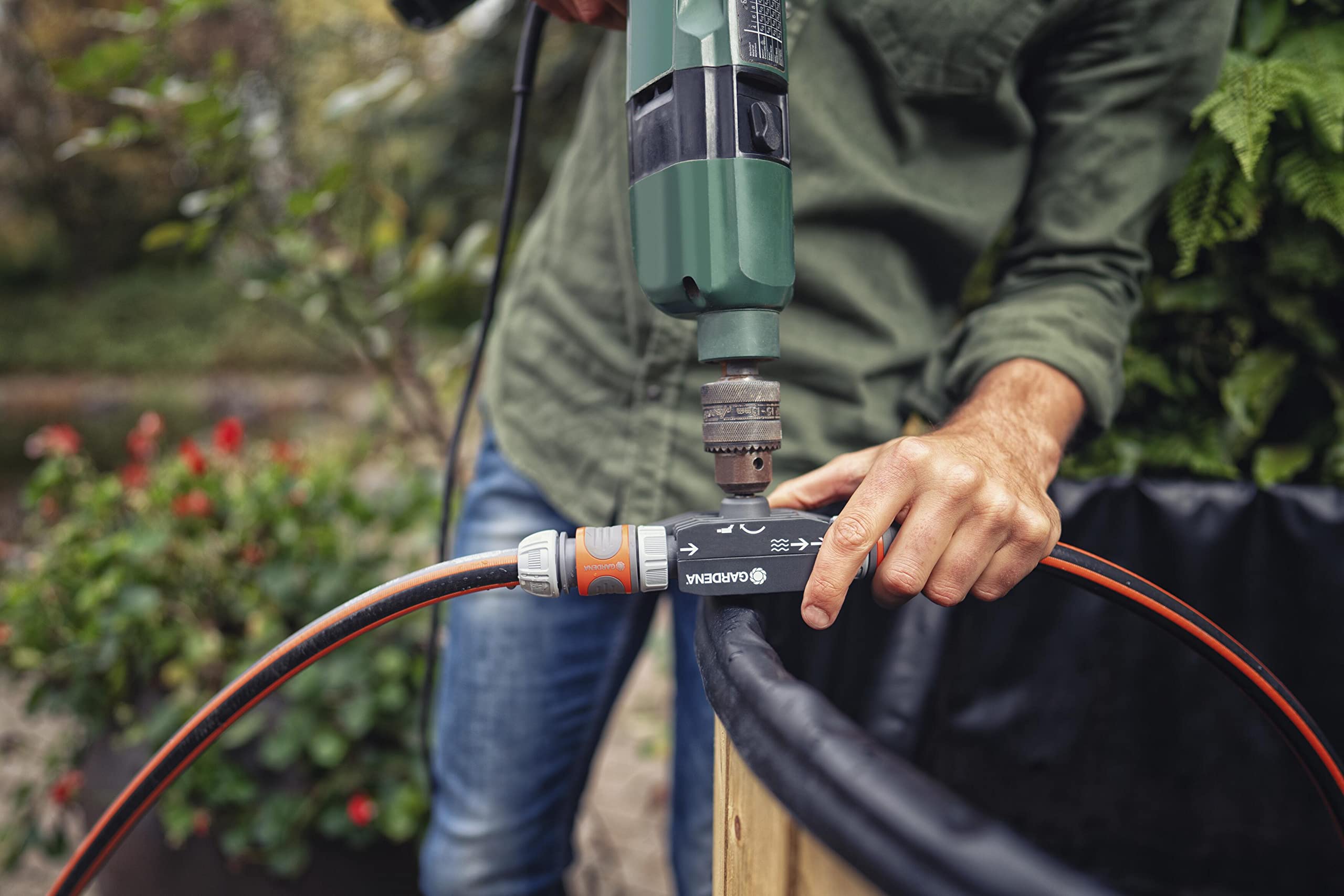 Gardena Pump for electric drill: stable peristaltic pump for water pumping, suitable for all electric drills (1490-20)