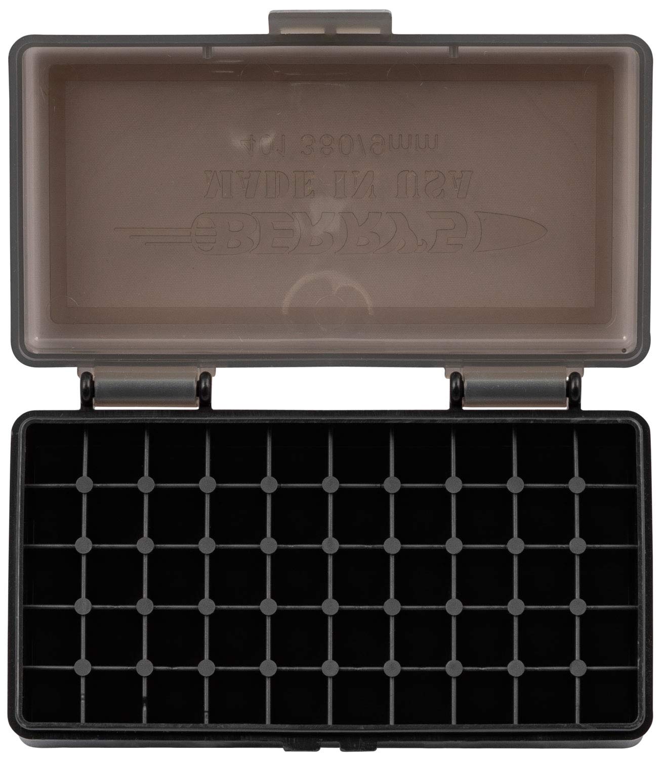 Berrys 19642 401 Ammo Box 9mm Luger,380 ACP 50rd Smoke Lid W/Black
