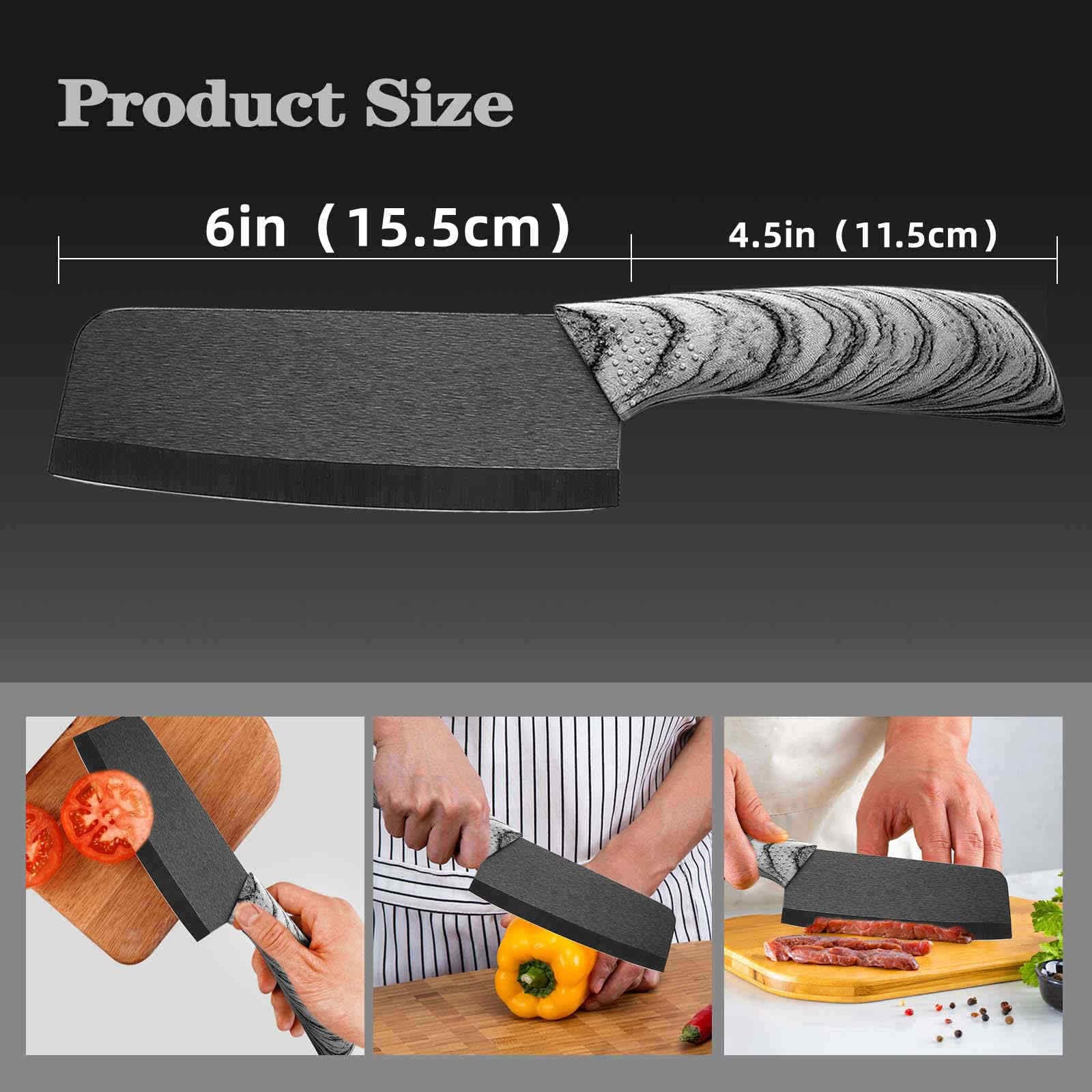 Daanaas Ceramic Vegetable Knife 6in with Steath,Vegetable Cutting Knife Suitable for Fruits, Vegetables and Meat,Ceramic Chef Knife Lettuce Knife Nakiri Knife Black