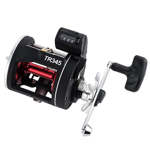 Dr.Fish Baitcasting Reels Line Counter Baitcaster Fishing Reel, 2+1 BBS,18LB MAX Drag, Conventional Trolling Reel Right Hand Durable Stainless for Inshore Offshore Saltwater Fishing, Right Hand