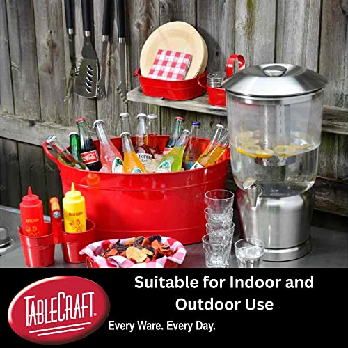 Tablecraft 2.5 Gallon Drink Dispenser with Fruit Infuser & Stand | BPA Free | Tritan Stainless Steel | Cold Beverage Dispenser for Catering, Buffet or Home Use (75)