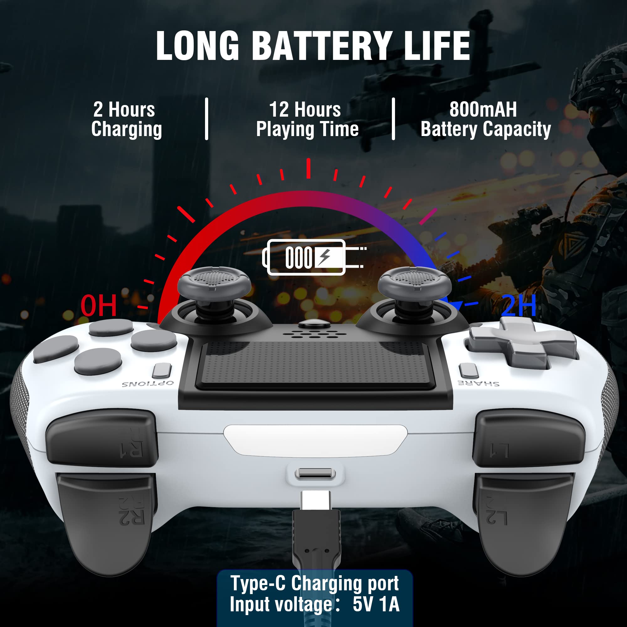Controller for ps4 Wireless Remote Controller Compatible with PS4/Slim/Pro Console New Model Control Joystick (RED)