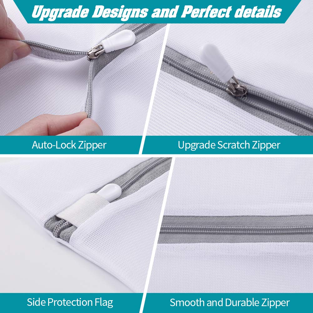 Laundry Bags (2*M), 2PCS, Medium.Premium Fine Mesh Laundry Bag. To Prevent Snagging, Wrinkling, Tweaking, Twine, and Reduce Abrasion, Protecting Delicates Cleaning, Store and Packing Luggage.