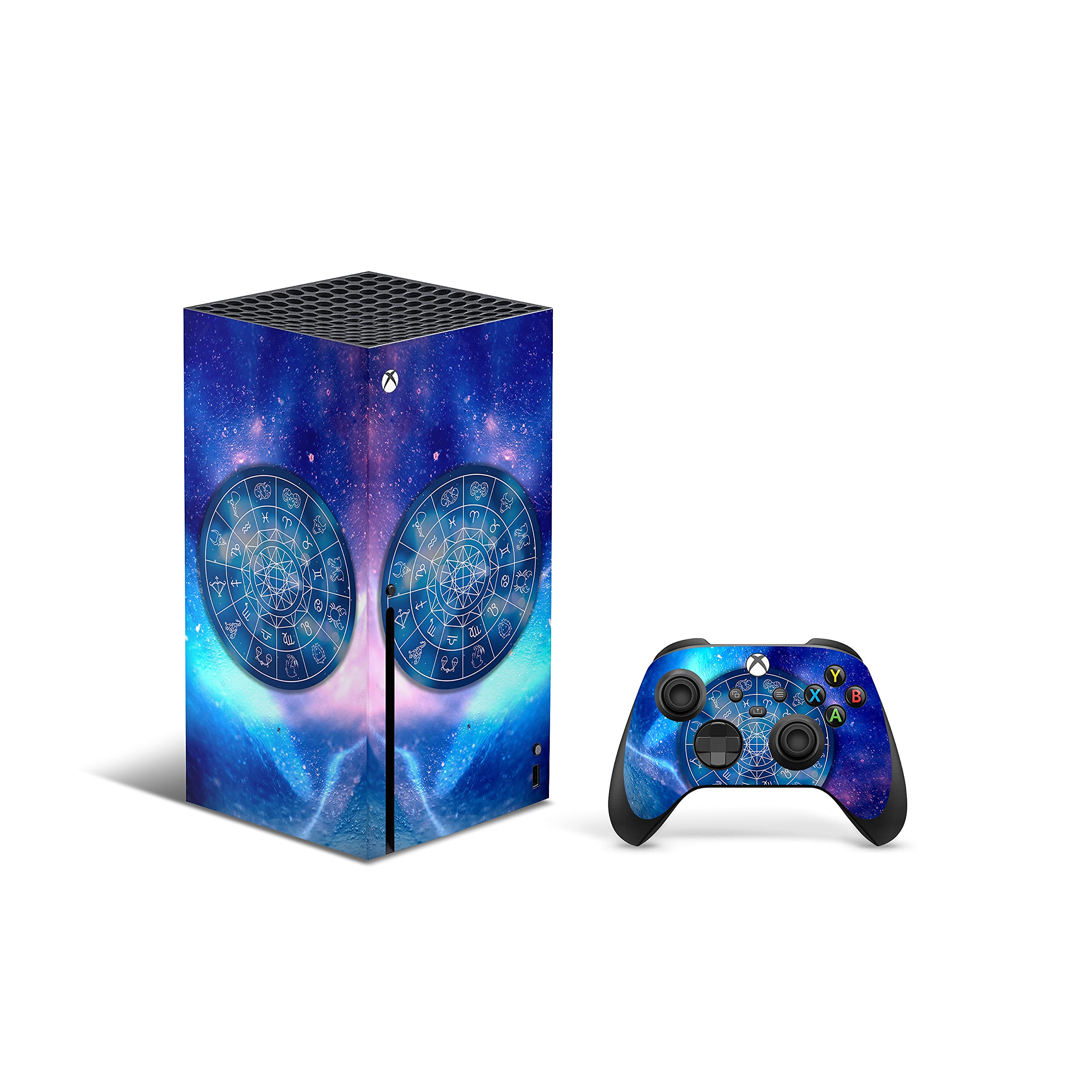 ZOOMHITSKINS Compatible with X1 Series X, Blue Purple Night Sky Cosmos Universe Horoscopes, Durable, Bubble-Free, Made in USA