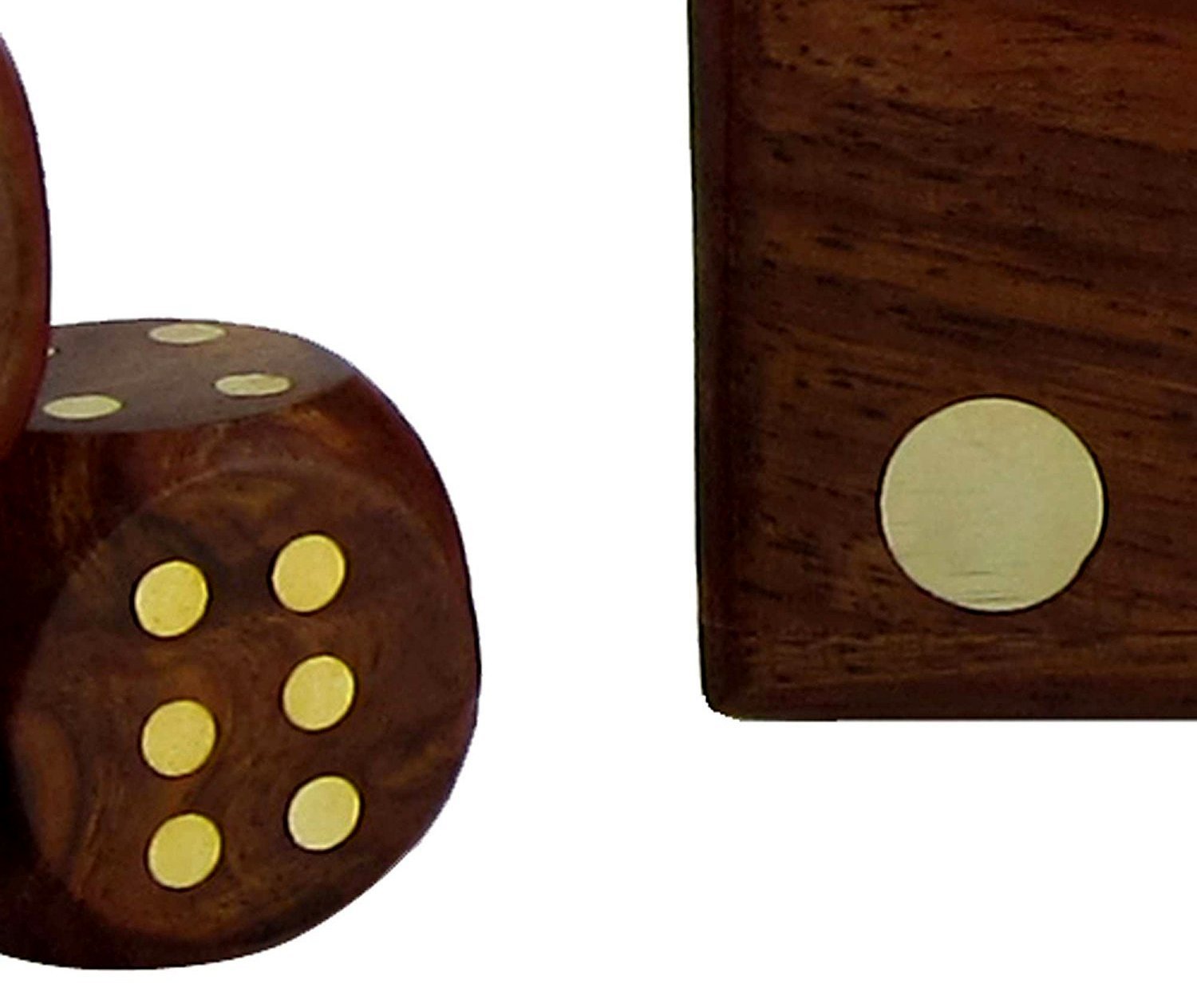 TOSQP27 Gift 5 Dice Box Set Classic Rolling Game Family Group Wooden Square Storage Case with Dice Handmade