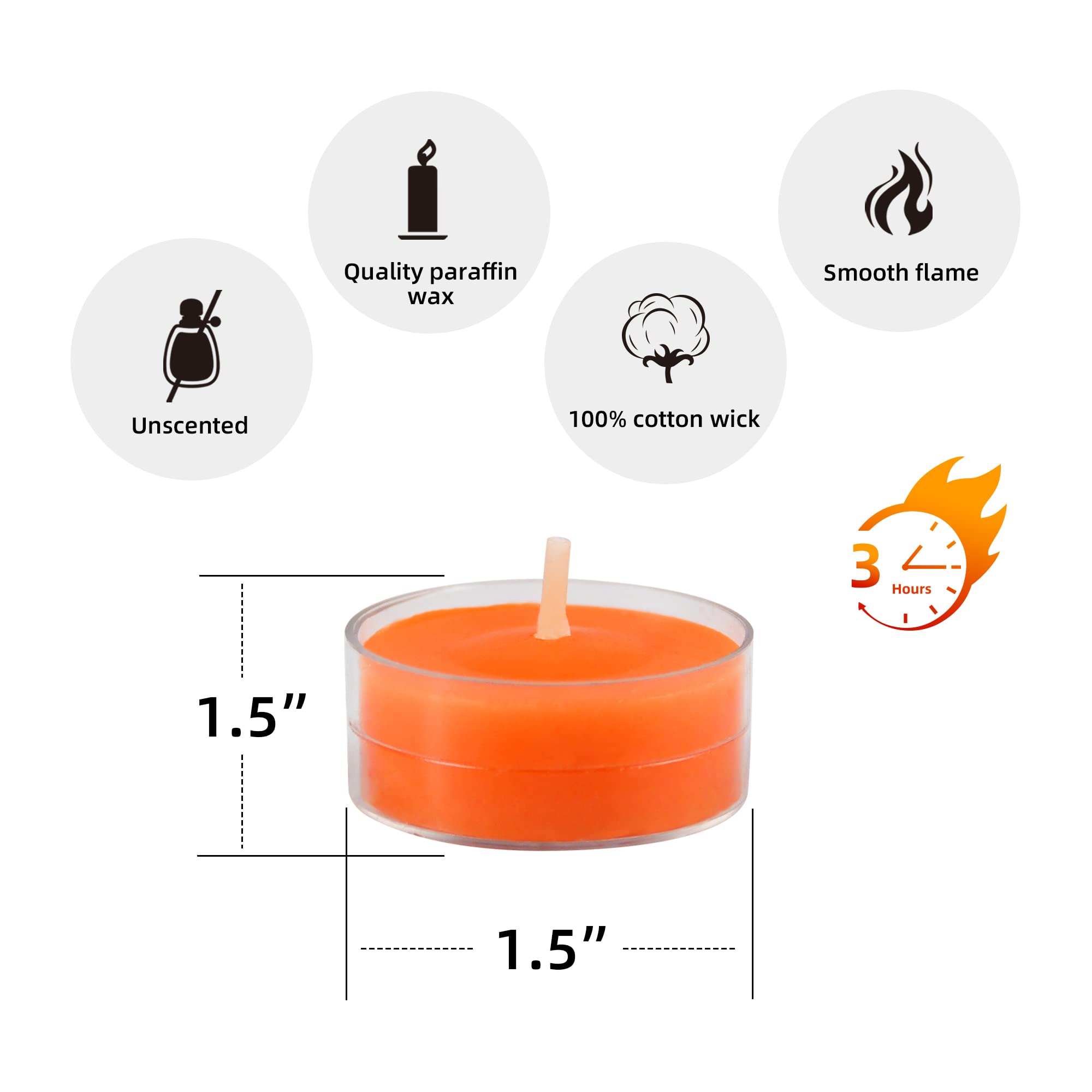 Jeco Inc. 12pk Pumpkin Spice Tealight Candles, 1.75"D x 0.75&Quoth, Orange, 12 Count