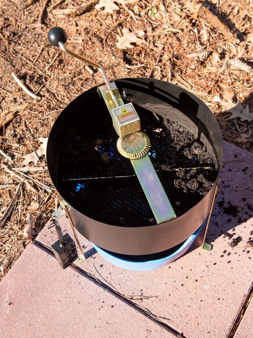 Gardener's Supply Company Rotary Compost Soil Sifter | Easy-Turn Handle Separates Garden-Ready Compost | Made with Powder-Coated Steel - 16" Diameter x 17" Height