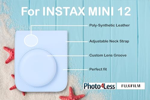 Fujifilm Instax Mini 12 Instant Film Camera (Pastel Blue), Fuji Instax Film Value Pack 30 Sheets, Protective Case, Instax Gift Bundle