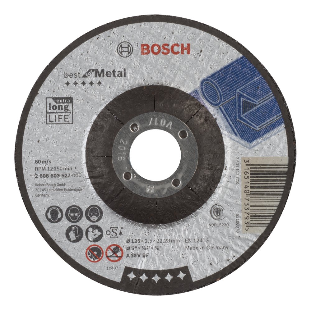 Bosch 2 608 603 527 - Best for Metal bent cutting blade - A 30 V BF, 125 mm, 2.5 mm (pack of 1)